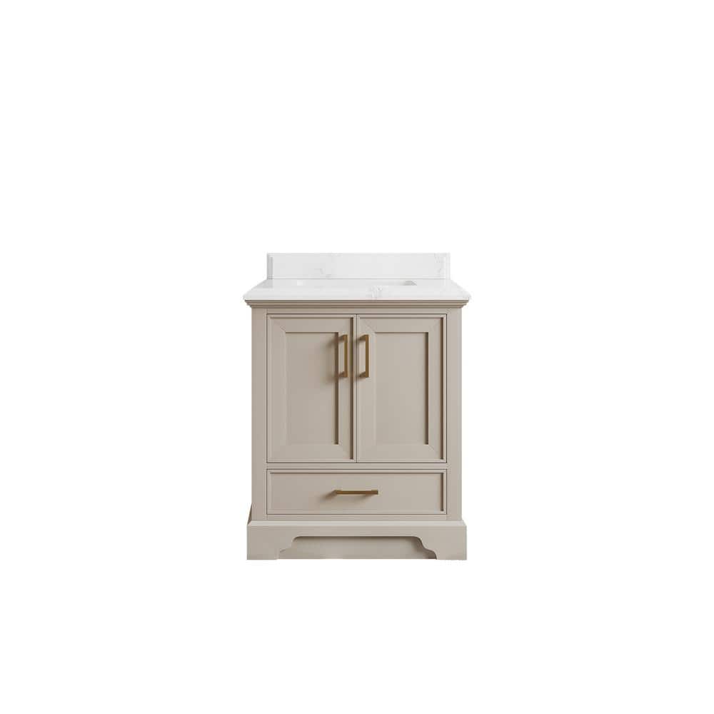 Willow Collections Charlotte 30 in. Single Sink Freestanding Fine Grain ...