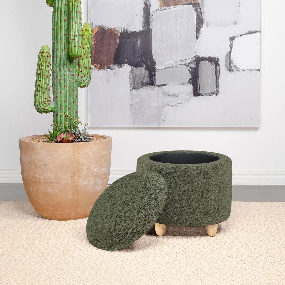 Coaster Valia Green and Natural Brown Faux Sheepskin Fabric Upholstered ...