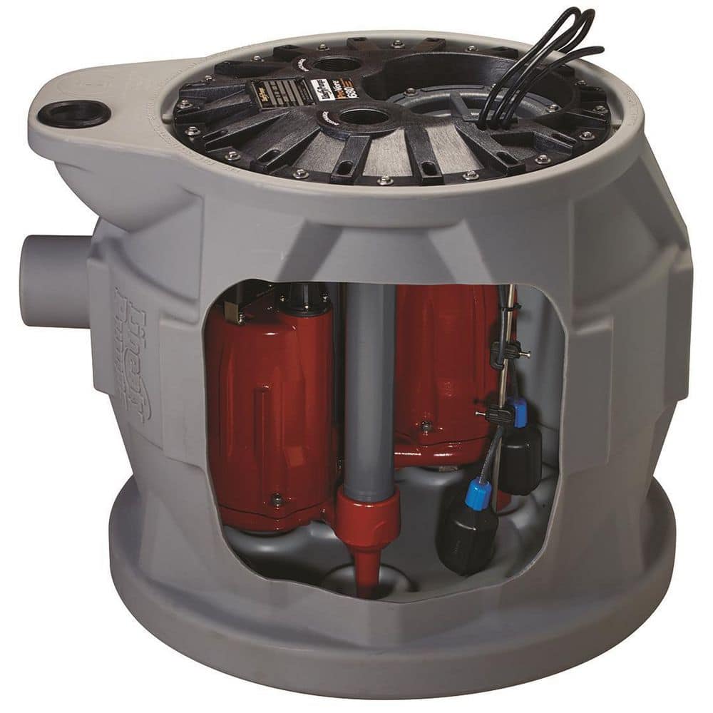 Liberty Pumps Pro680-Series 1 HP 115-Volt Duplex Sewage Ejector Pump ...