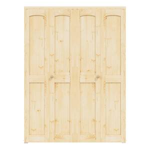 ARK DESIGN 72 in. x 80 in. Arch Panel 2-Lite Solid Core Unfinished Pine ...
