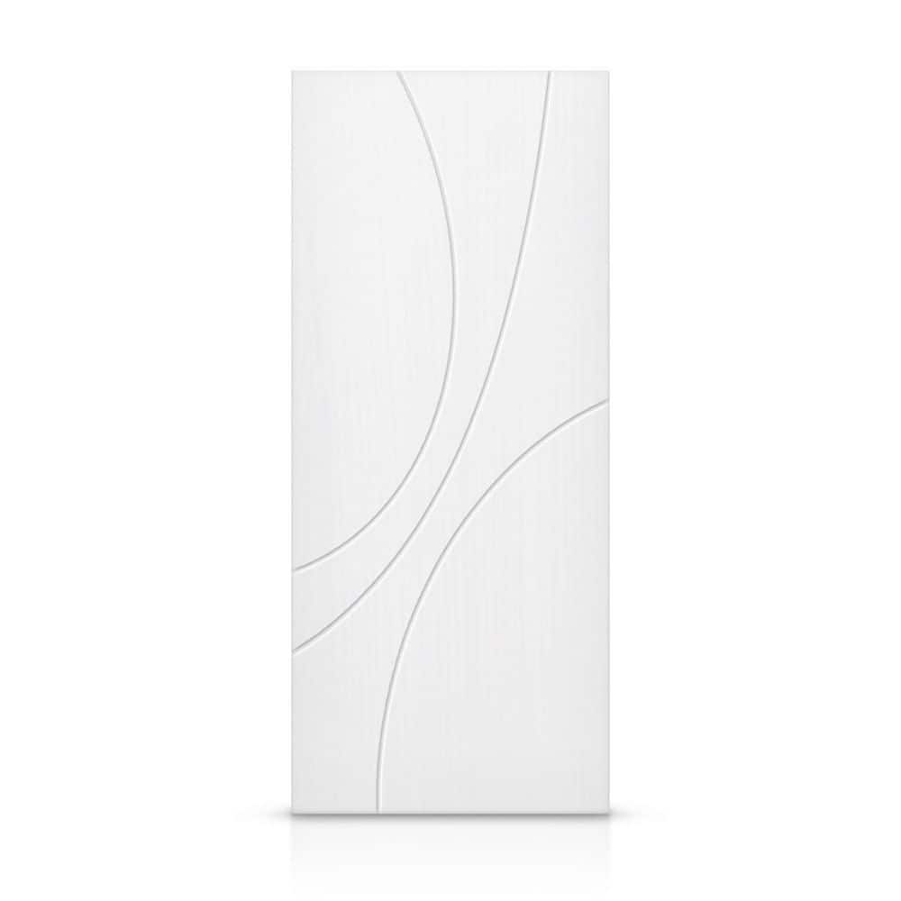 CALHOME 42 in. x 84 in. Hollow Core White Stained Composite MDF ...