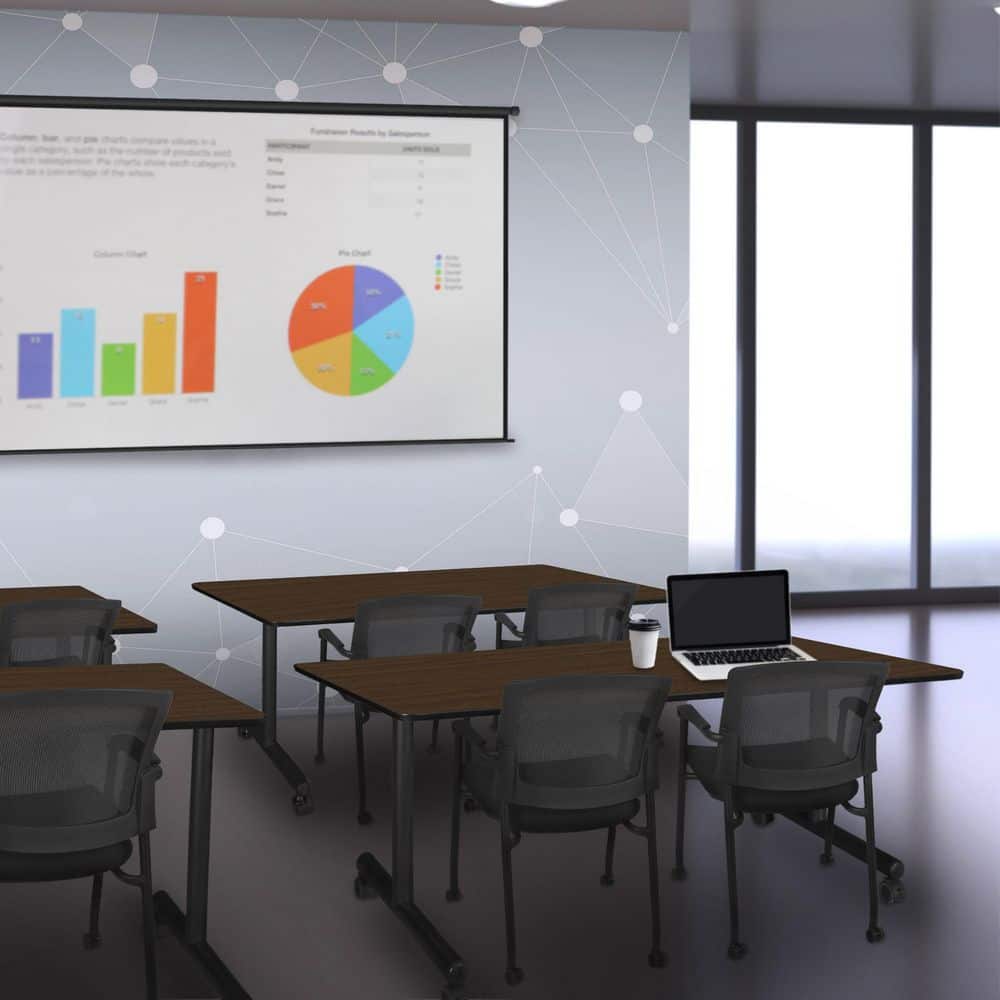 Regency Kobe 60 in x 30 in. Neo Walnut Mobile T-Base Training Seminar ...