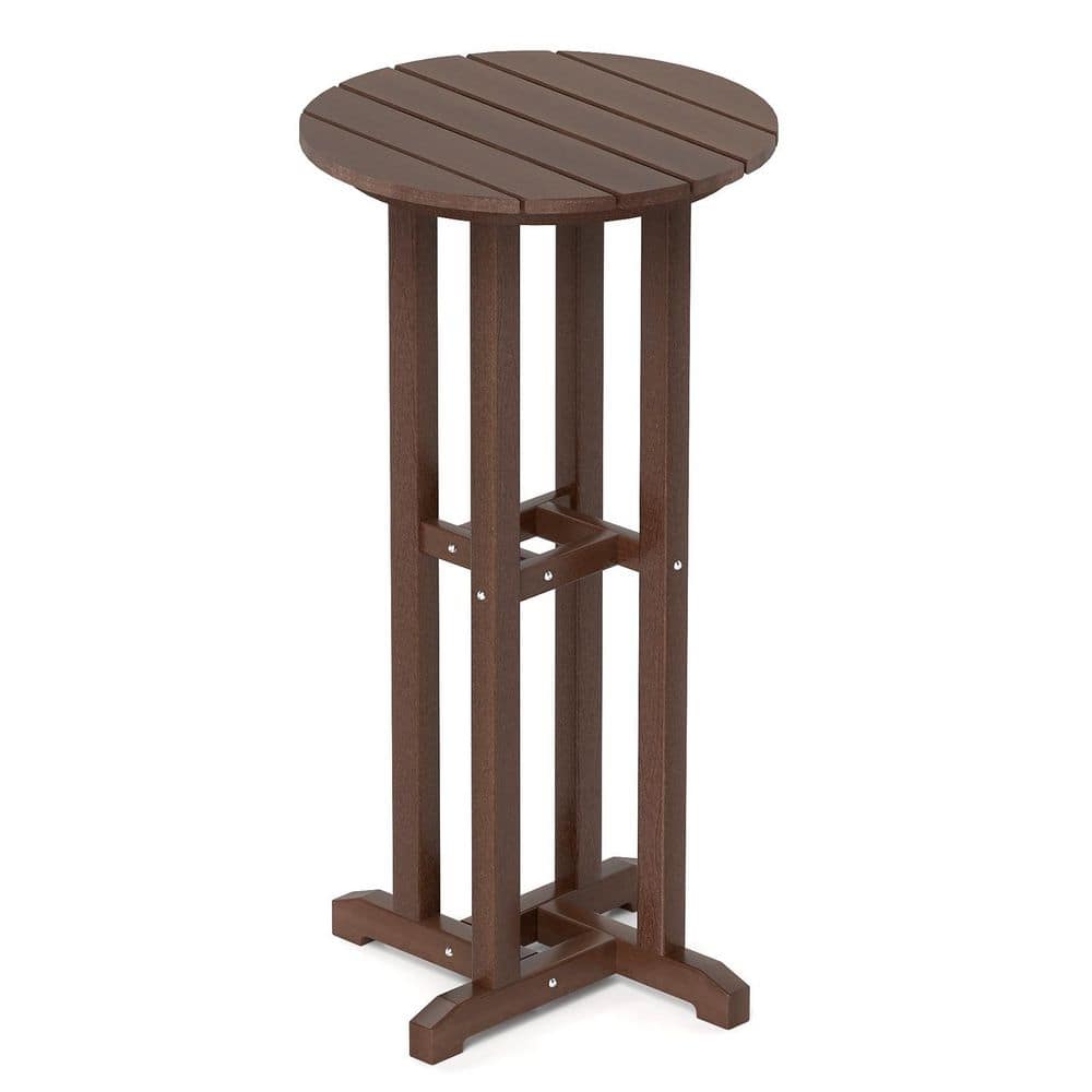 Liviza Plastic Patio Outdoor Bar Table, Brown TDS12062BN - The Home Depot