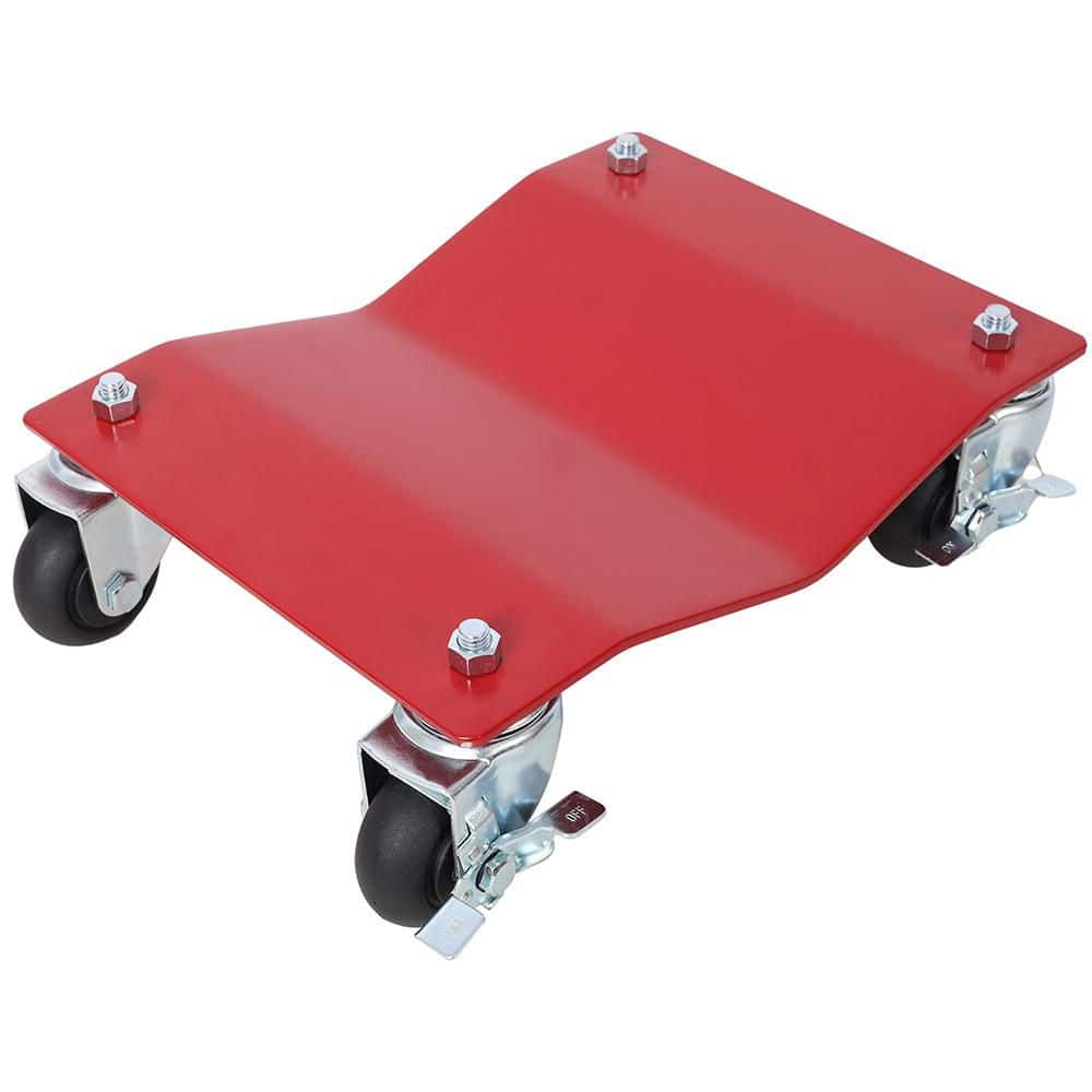 Red 4 PACK 2500 lbs Capacity Professional Steel Vehicle Dollies, Heavy ...
