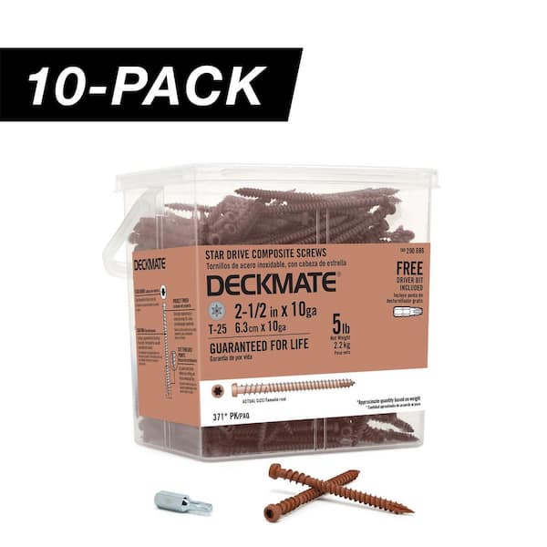 Reviews for DECKMATE 10-Pack #10 x 2-1/2 in. Red Star Drive Pan-Head ...