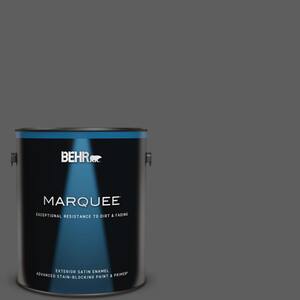 BEHR PREMIUM PLUS 8 oz. #N520-6 Asphalt Gray Semi-Gloss Interior ...