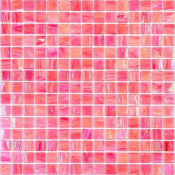 Apollo Tile Nacreous 4" x 6" Glossy Punch Pink Glass Mosaic Uniform ...