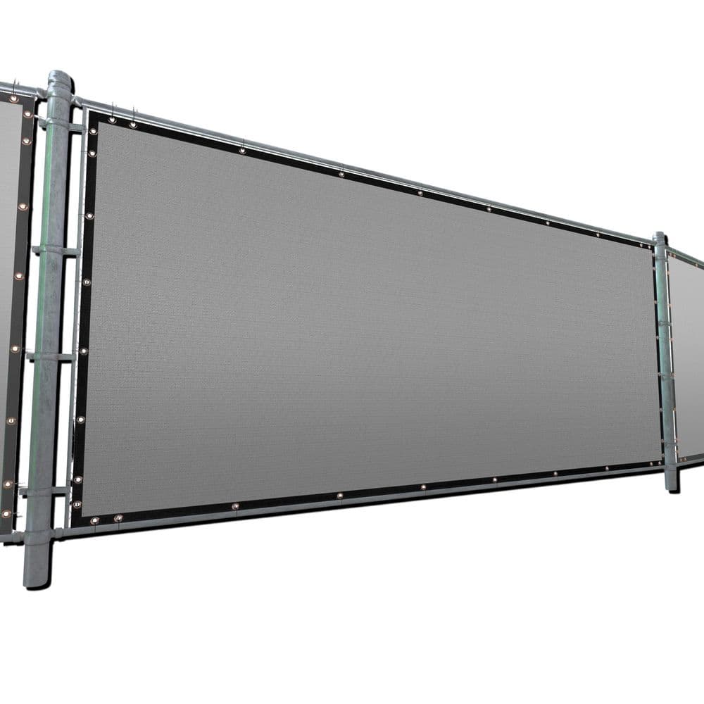 ROYAL SHADE 8 ft. x 25 ft. Gray Plastic Mesh Fabric Privacy Fence ...