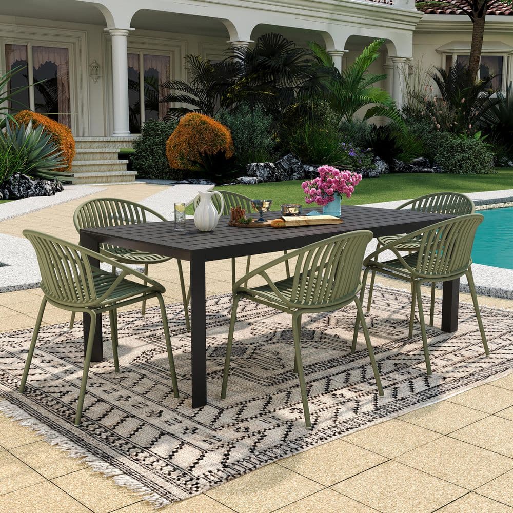 CHRISTOPHER KNIGHT HOME Sibyl 7-Piece Polypropylene and Metal Outdoor ...