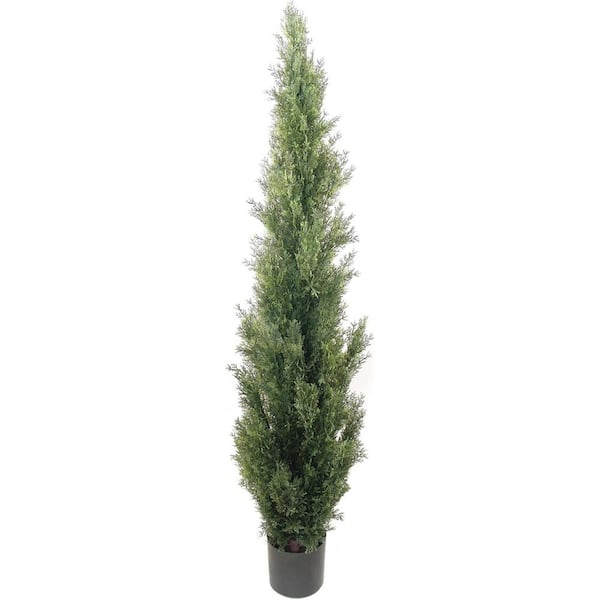 Larksilk Artificial Real Touch Cedar Topiary Tree 60 in. Lifelike Faux ...