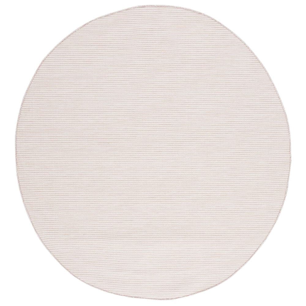 SAFAVIEH Martha Stewart 6 ft. x 6 ft. Beige Marle Crosshatch Round Area ...