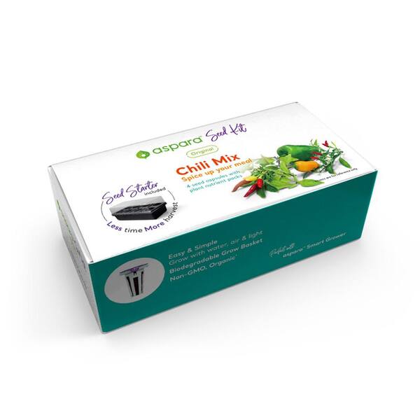 aspara Organic Herb 4 Capsule Seed Kit - Chili Mix KPC0001U - The Home ...