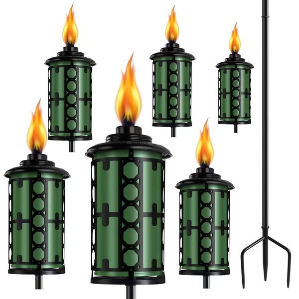 MOEPISY 16oz Home Garden Torch, 6 Pack Outdoor Metal Torch, 59-Inch ...