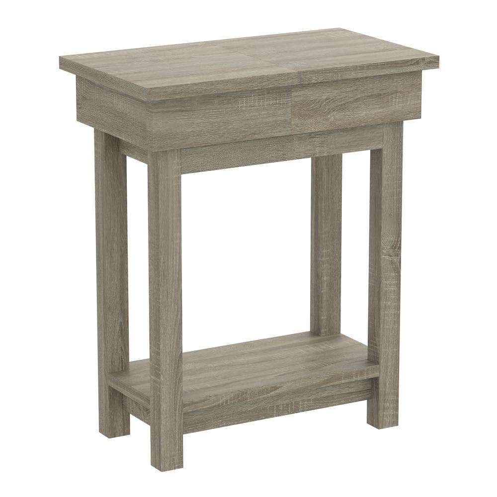 Safdie & Co. 20 in. L Dark Taupe Open Top Drawer Accent Table 81097.Z ...