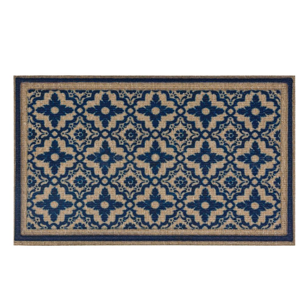 Mohawk Home Inspired Time Navy 18 in. x 30 in. Door Mat 956882 - The ...