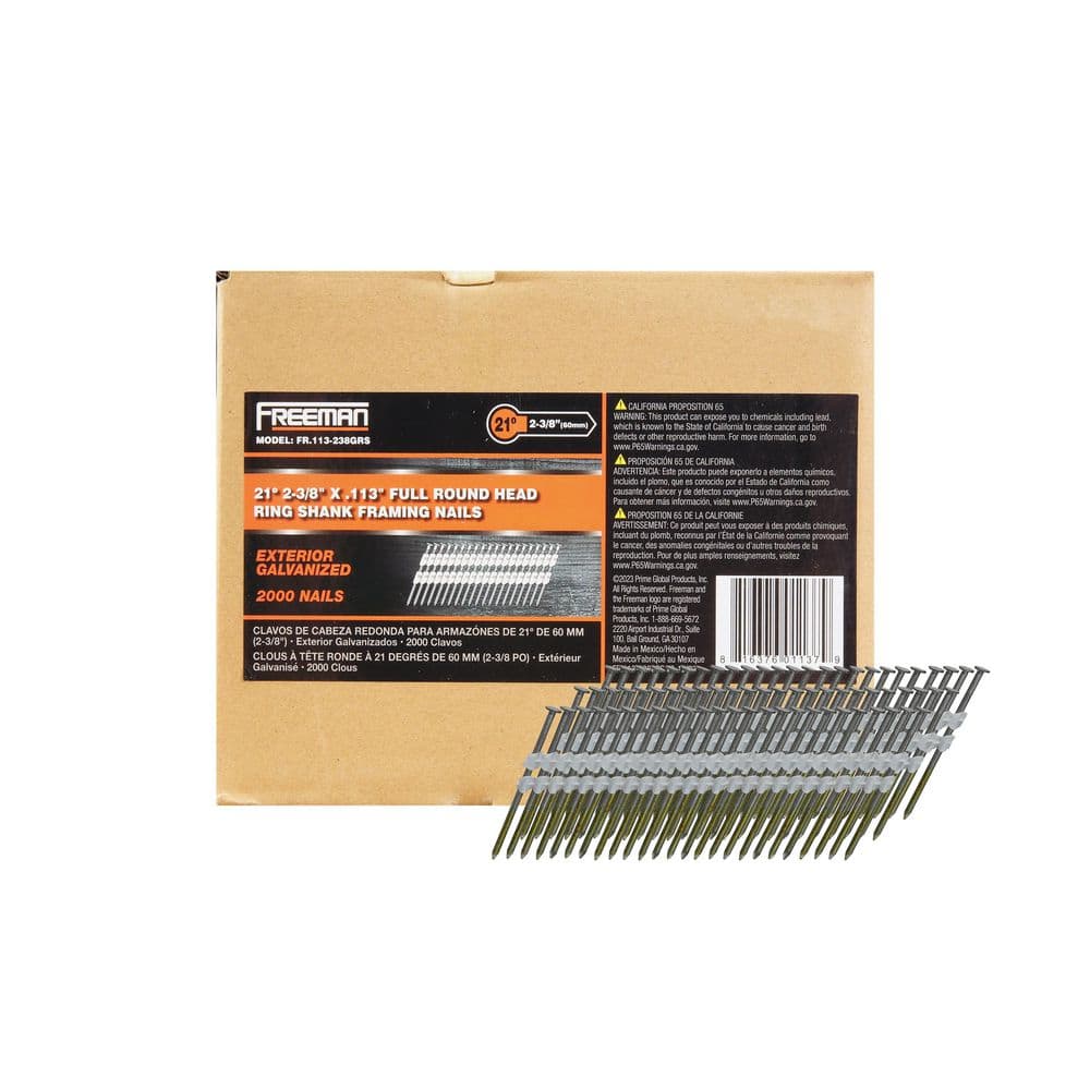 Freeman 21° .113 in. x 2-3/8 in. Plastic Collated Hot-Dipped Galvanized ...