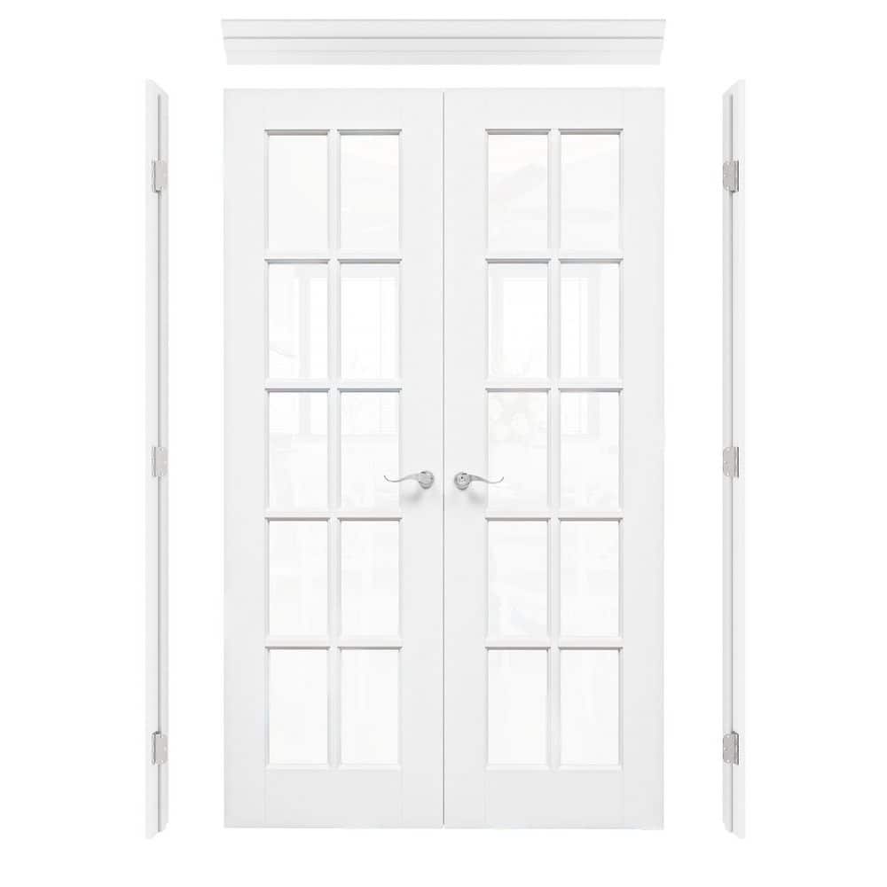 ARK DESIGN 48 in. x 80 in. 10-Lite Clear Glass Universal White Solid Core Wood Ready to Assemble ...