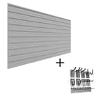 Proslat PVC Slatwall 8 ft. x 4 ft. Light Gray 88107 - The Home Depot