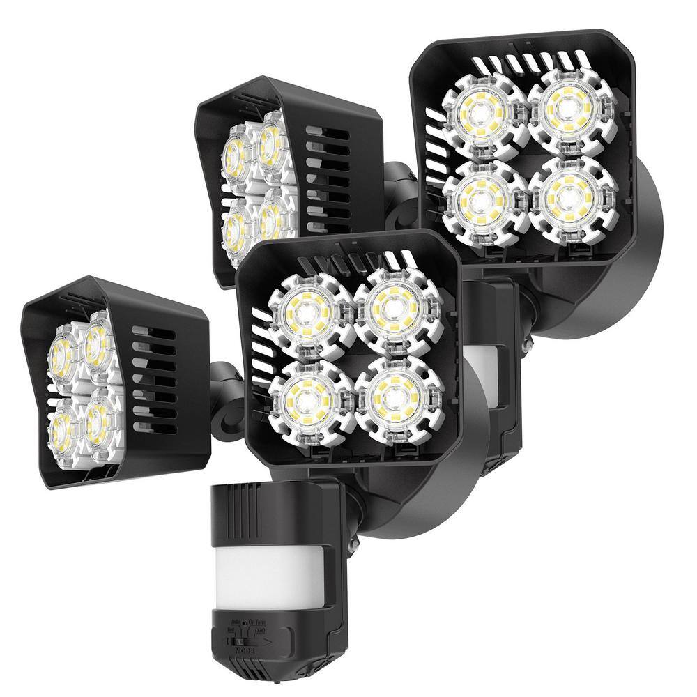 SANSI 36-Watt 3600 Lumens 180-Degree Black Motion Sensor Integrated LED ...