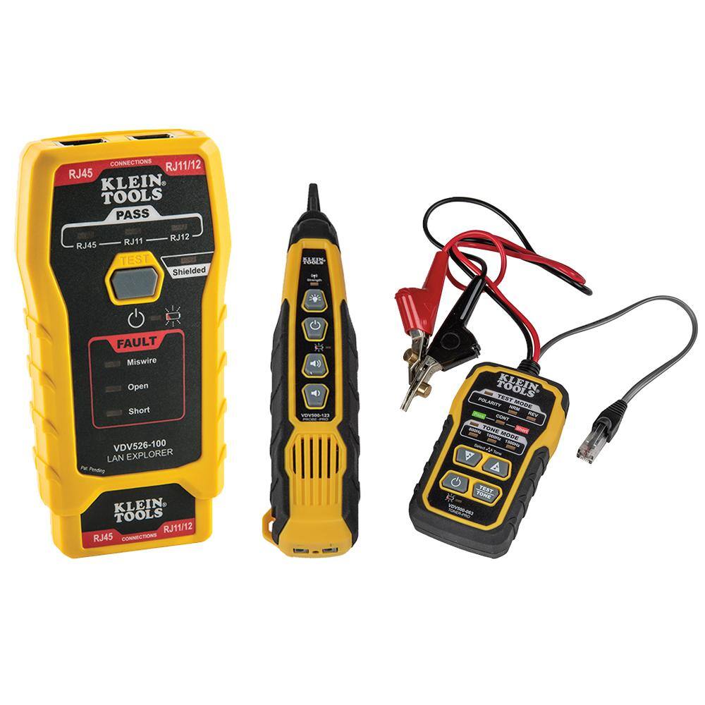 Klein Tools Pro Tone and Probe Kit and LAN Explorer Data Cable Tester ...