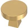 Liberty Flat Round 1-1/8 in. (28 mm) Modern Gold Cabinet Knob P47284C ...