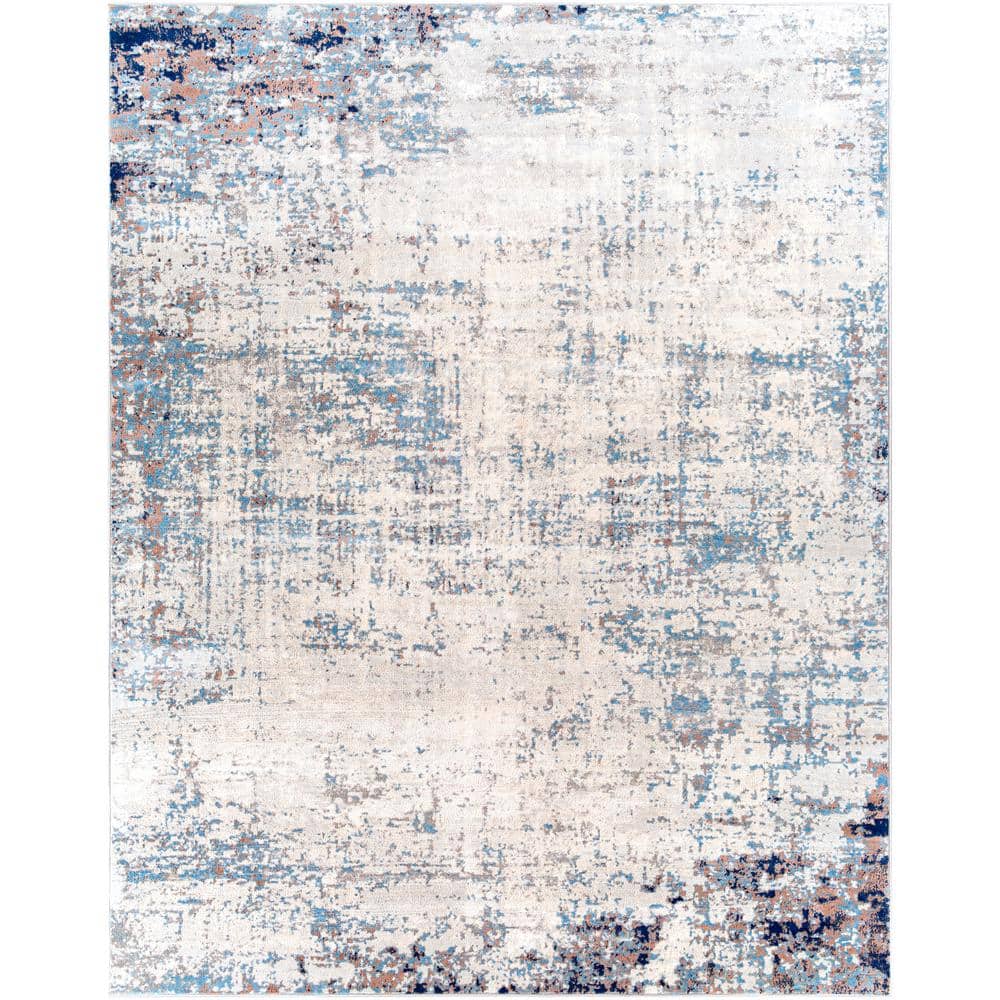 Livabliss Hathor Dark Blue 12 ft. x 15 ft. Modern Abstract ...