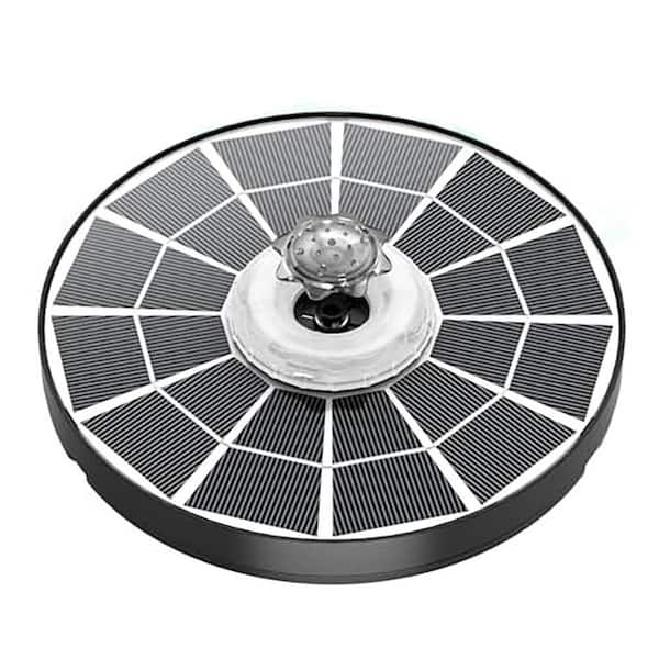 Phewnyzo 4W Solar Glass Panel Fountain 7.37in. 7.37in. Colorful LED ...