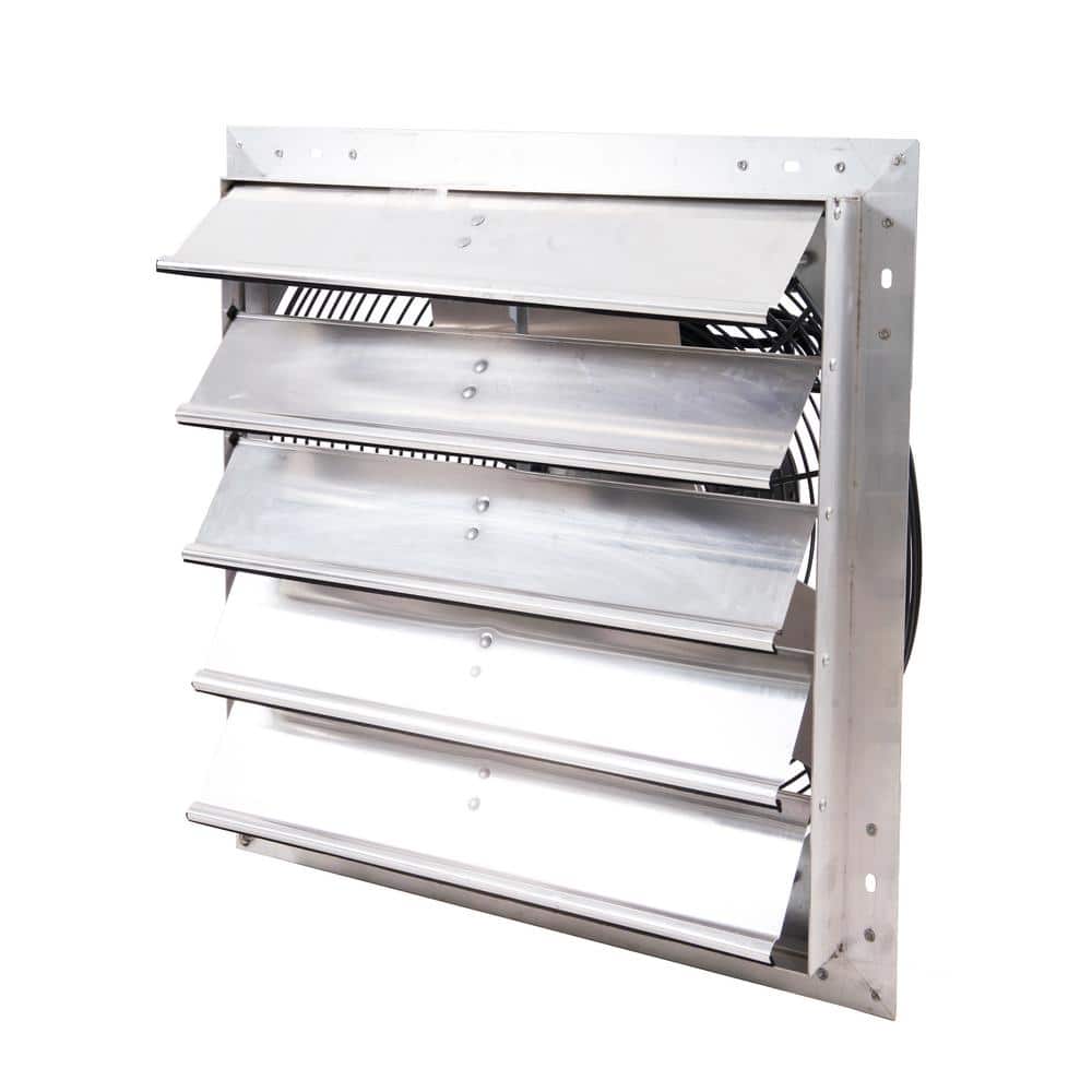 Hessaire 2860 CFM Shutter Exhaust Fan Wall Mounted, 20 in. Propeller ...