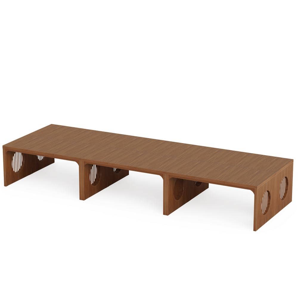 BYBLIGHT Capen 189 in. Rectangular Brown 15.7 ft. Conference Room Table ...