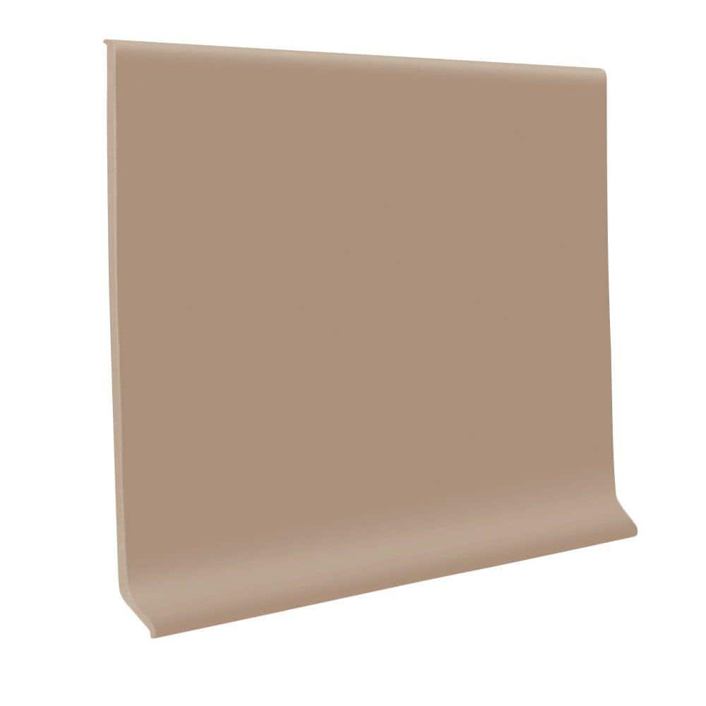 ROPPE Pinnacle Rubber Buckskin 4 in. x 1/8 in. x 48 in. Wall Cove Base ...