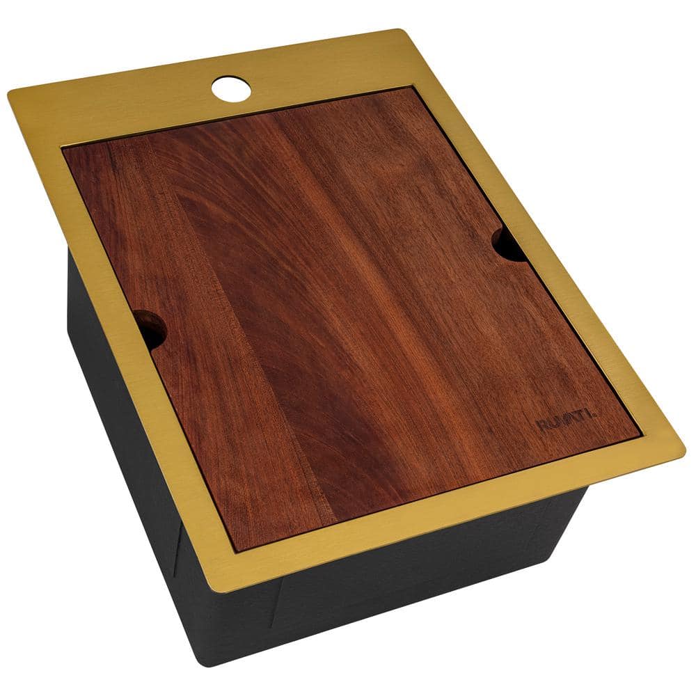 Ruvati Giana 15 in. Drop-in Topmount Rectangular Single Bowl 16-Gauge ...