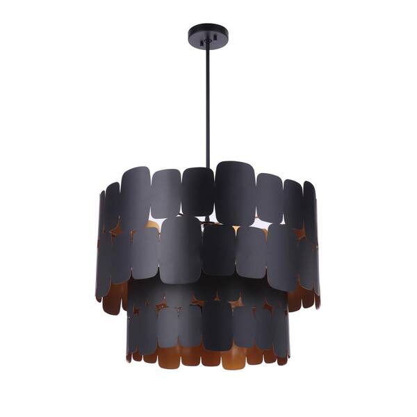 CRAFTMADE Sabrina 60-Watt 9-Light Flat Black/Gold Luster Finish Dining ...