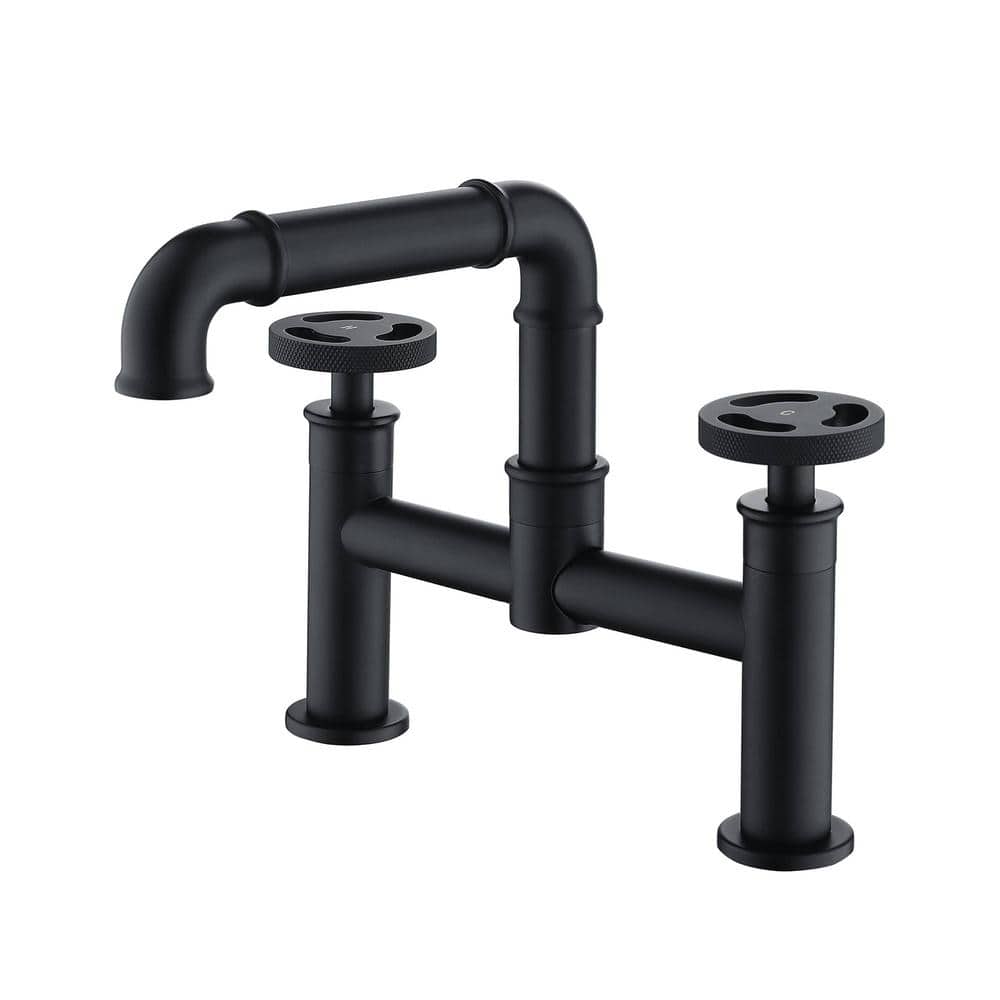 AIMADI 8 in. Widespread Double Handle Bathroom Faucet with Rotating ...