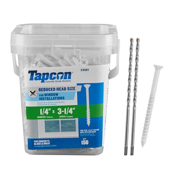 Tapcon Concrete Screws Flat Phillips Head Screw Size Chart Tap Con ...