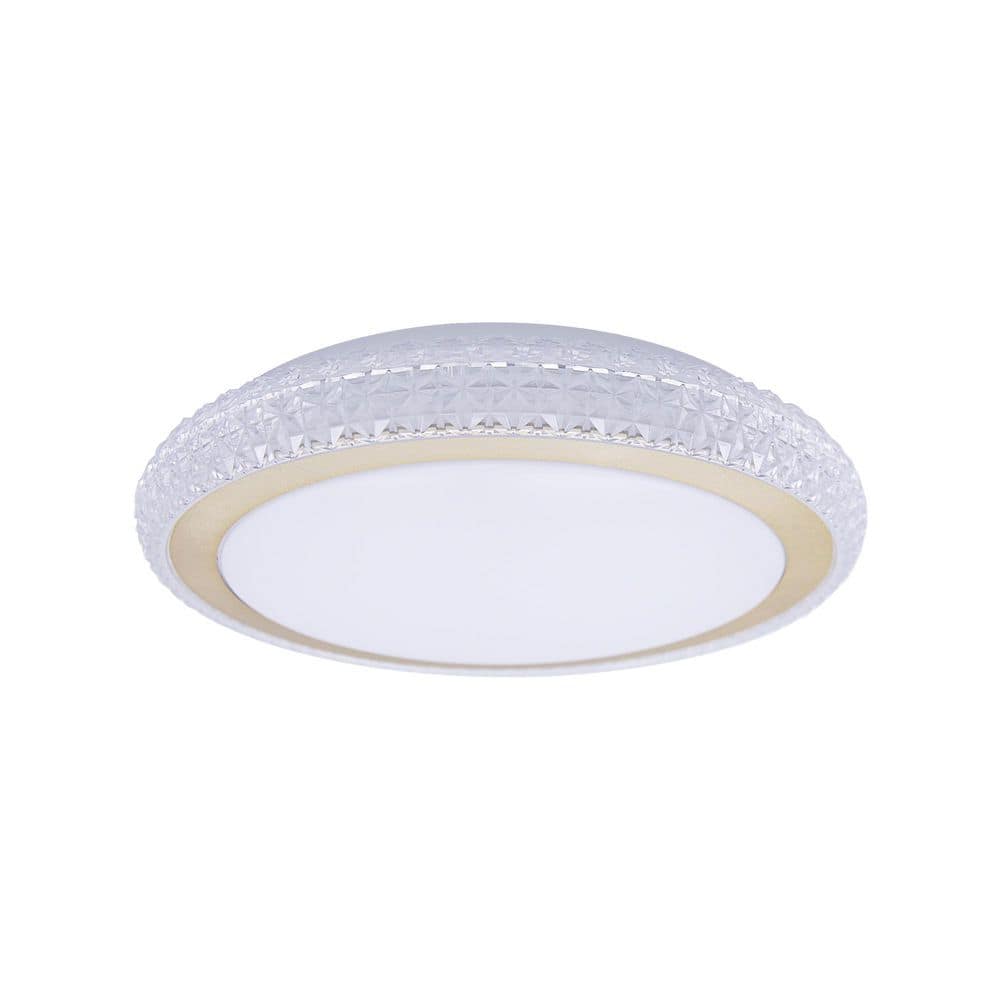 Lecoht 16.1 in. White Flush Mount Ceiling Light with Imitated Crystal ...