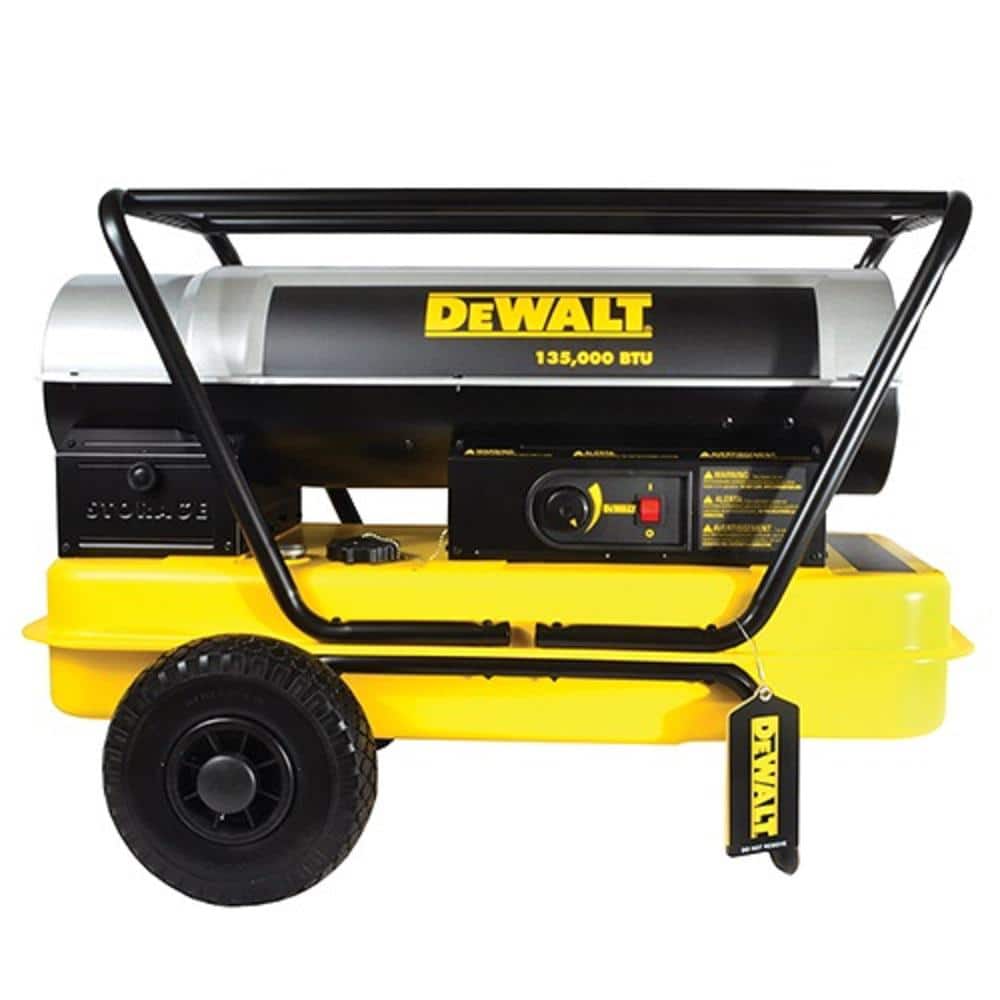 DEWALT Heavy Duty 135,000 BTU Yellow Forced Air Kerosene Outdoor Space ...