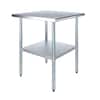 AMGOOD 30 in. x 30 in. Stainless Steel Kitchen Utility Table with ...