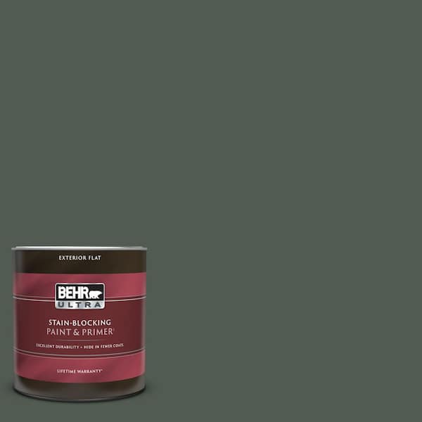 BEHR ULTRA 1 qt. #N420-7 Alpine Trail Flat Exterior Paint & Primer ...