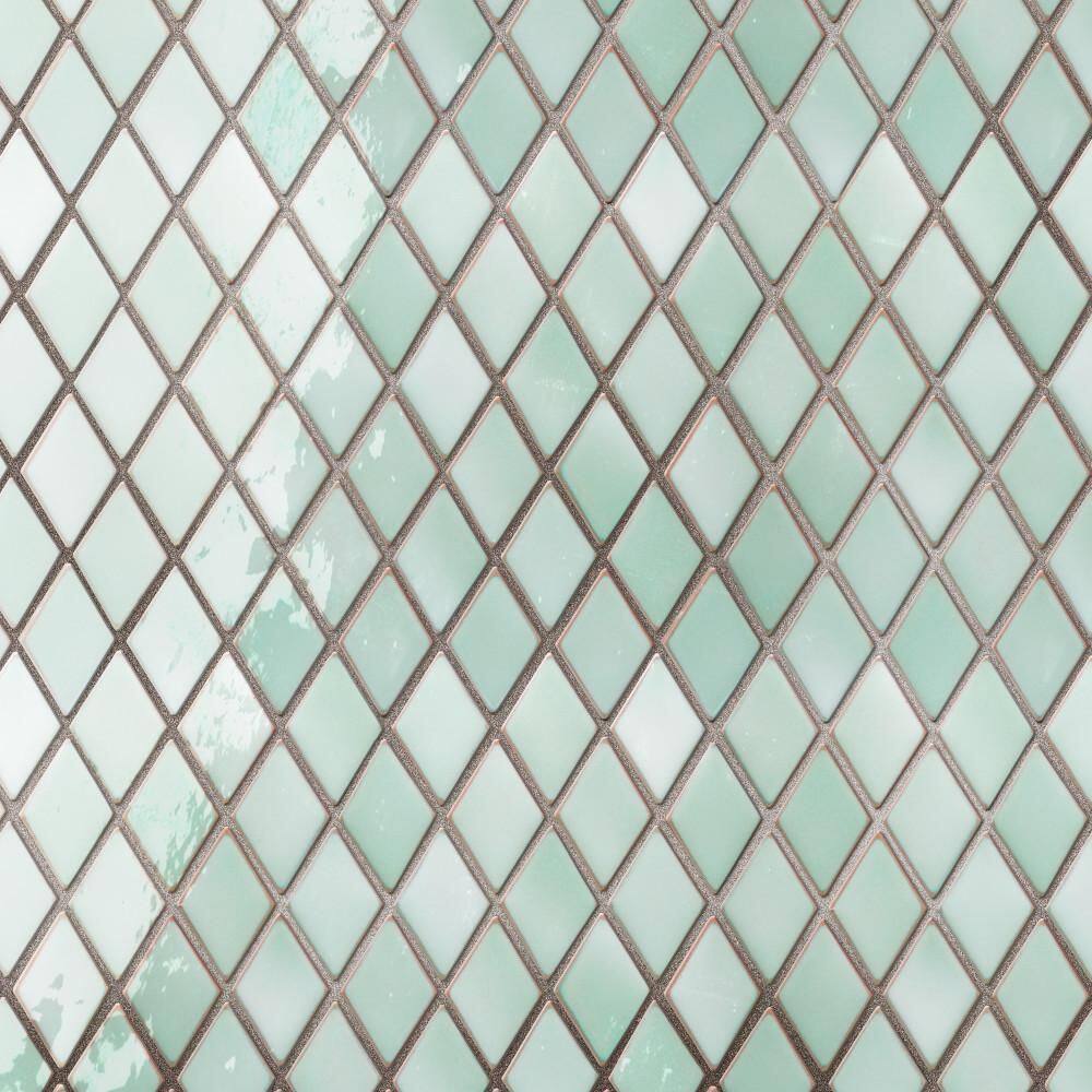 Merola Tile Hudson Kite Mint Green 10 in. x 12 in. Porcelain Floor and ...