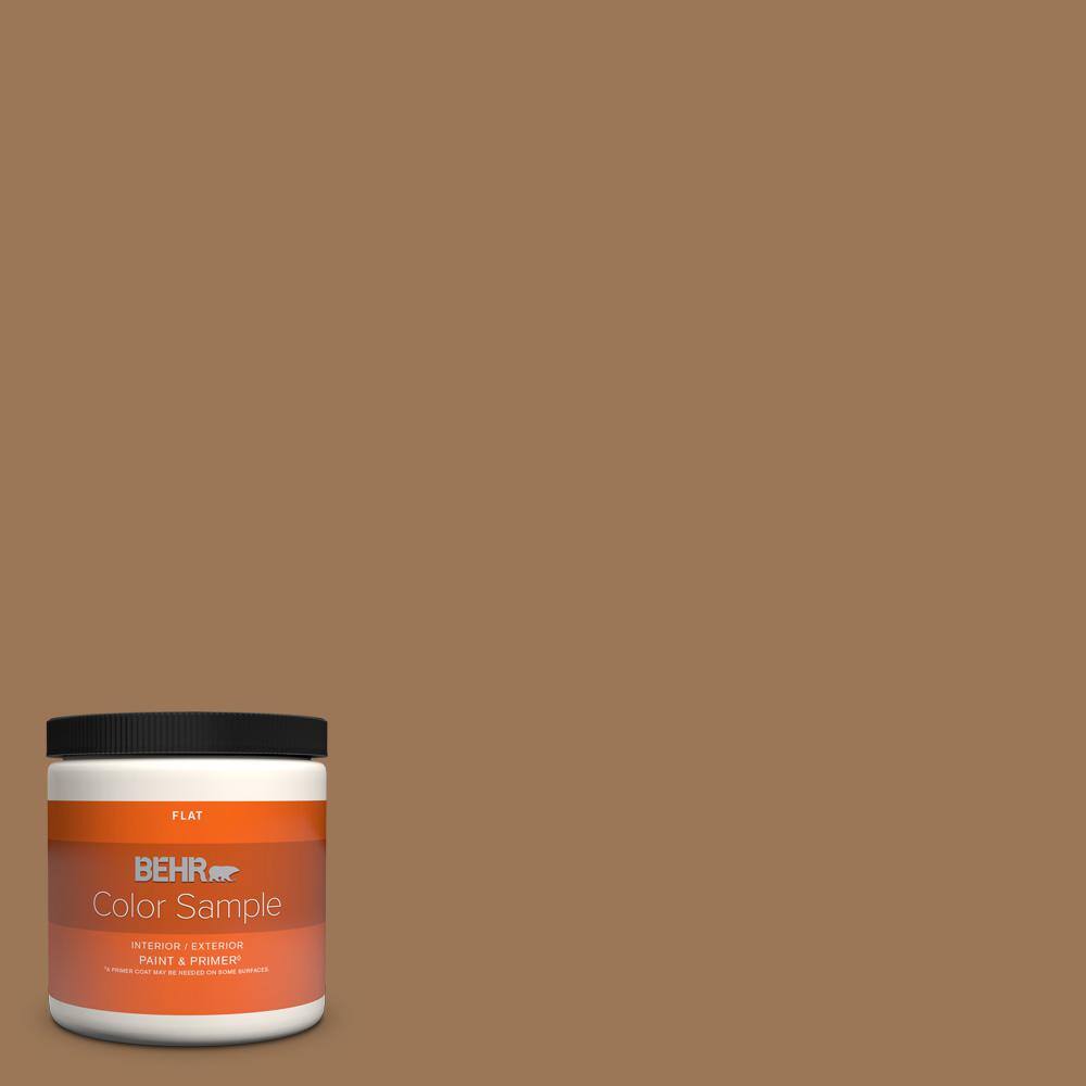 BEHR PREMIUM PLUS 8 oz. #PPU4-02 Coco Rum Flat Interior/Exterior Paint ...