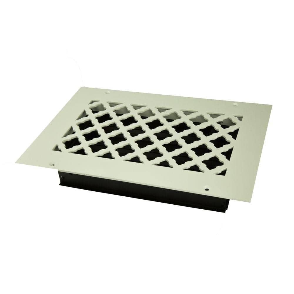 SteelCrest Tuscan 10 in. x 6 in. Wall or Ceiling Register, White/Powder ...