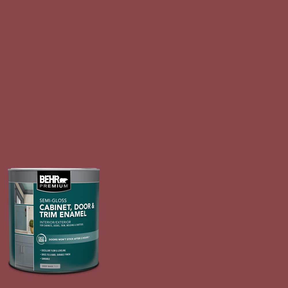 BEHR PREMIUM 1 qt. #PPU1-12 Bolero Semi-Gloss Enamel Interior/Exterior Cabinet, Door & Trim ...