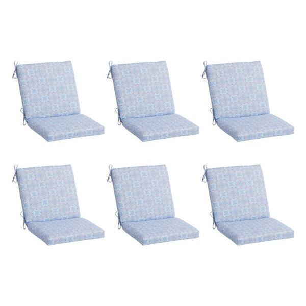 Hampton Bay 20 x 19 Outdoor Mid Back Dining Chair Cushion Sera ...