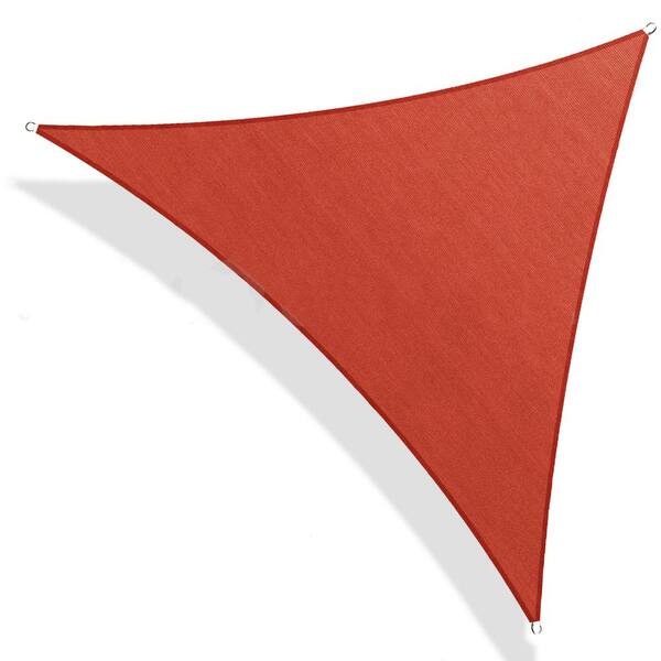 Shade&Beyond 16 ft. x 16 ft. x 16 ft. 185 GSM Rust Red Equilteral ...