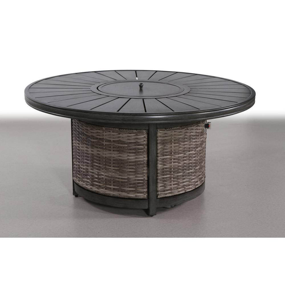 Mondawe 52 in. W 60,000 BTU Round Outdoor Propane Gas Fire Pit Table MO ...