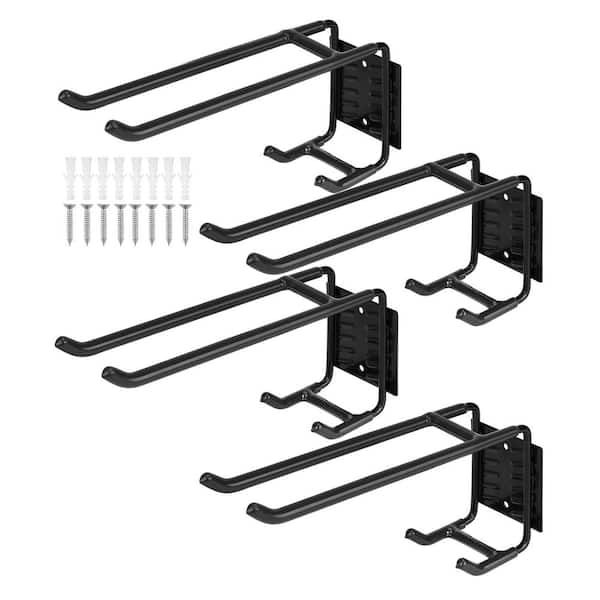 Vrbgify 4-Piece Series 4.72 in. Black Alloy Steel Heavy Duty Wall Rack ...