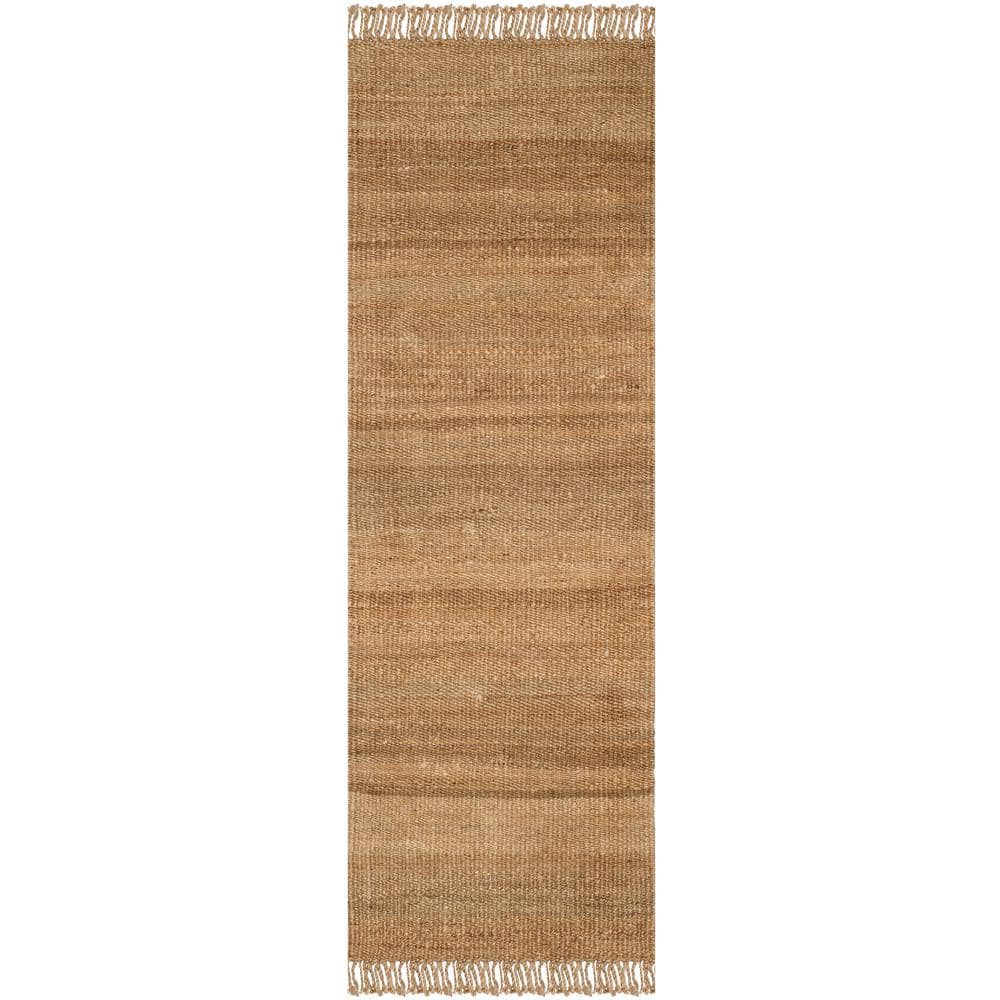 SAFAVIEH Natural Fiber Tan/Natural 3 ft. x 10 ft. Solid Runner Rug ...
