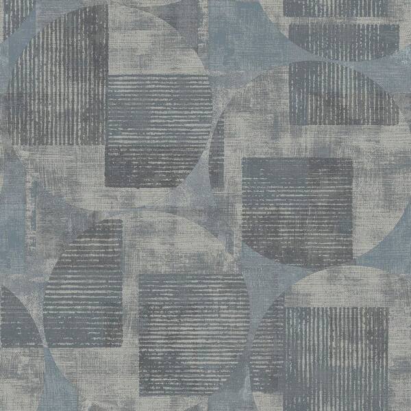 Veer Decor Geo Canvas Blue Wallpaper 8252-AF3 - The Home Depot