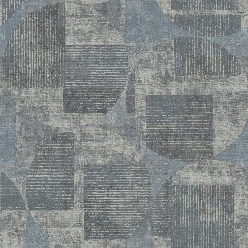 Veer Decor Geo Canvas Blue Wallpaper Sample 8252-AF3-S - The Home Depot