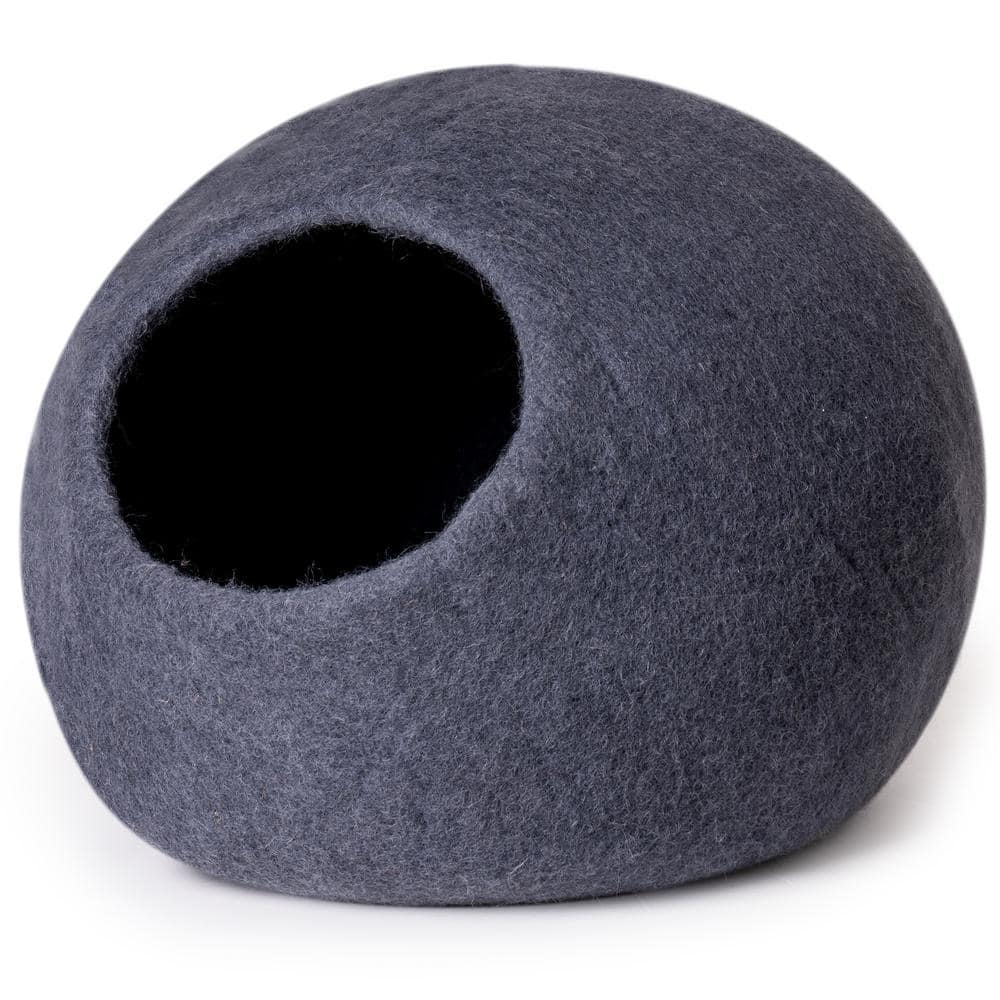 cenadinz Cat Cave Bed -Handmade Wool Cat Bed Cave with Mouse Toy Dark ...